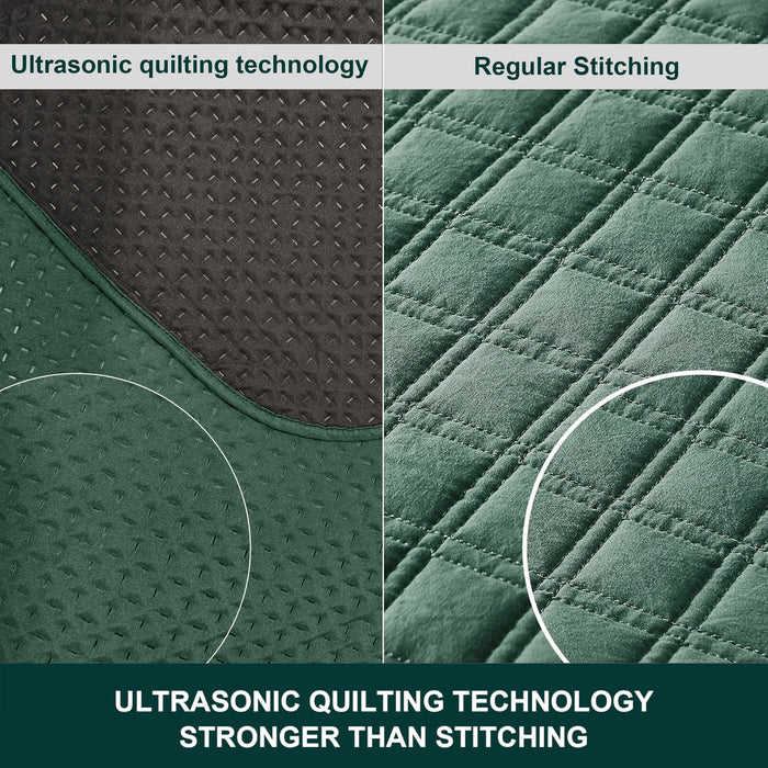 Emerald Bloom Reversible Bedspread Set